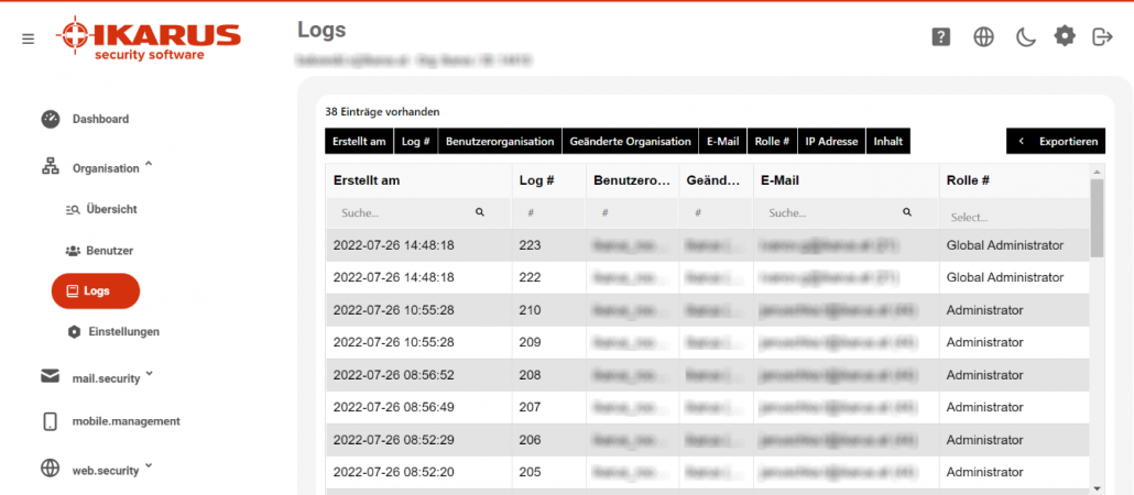 Handbuch Ikarus Portal Ikarus Security Software